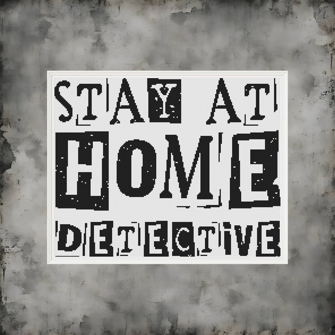 Stay at Home Detective Cross Stitch Pattern: Modern DIY Embroidery (PDF ...