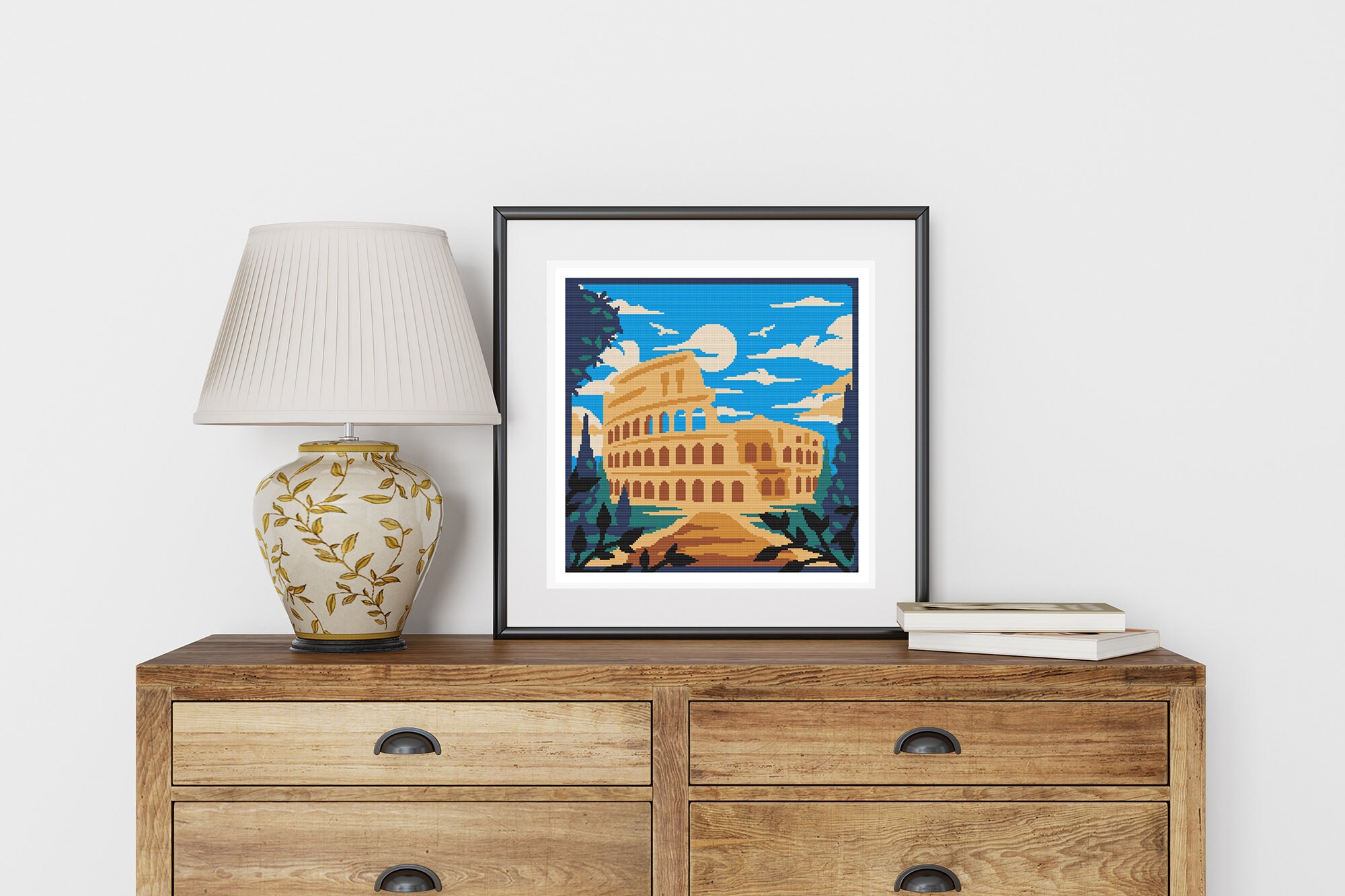 Colosseum Rome Cross Stitch Pattern: Modern Landscape Embroidery (PDF ...