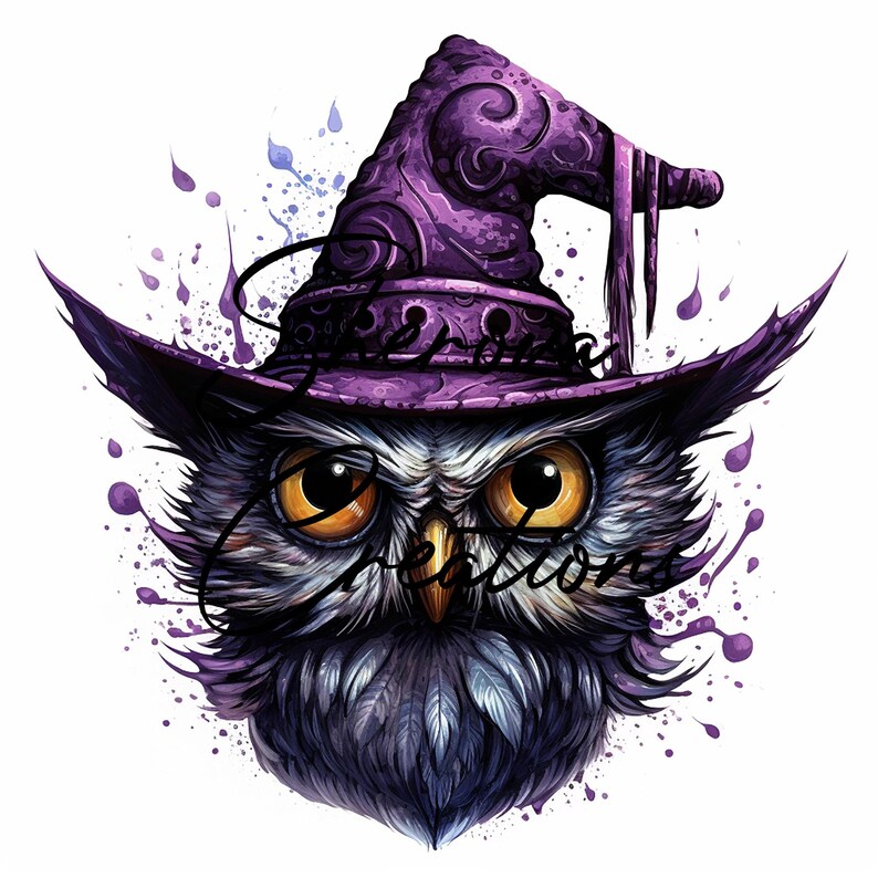 Watercolor Halloween Owl Clipart Bundle, Witch Hat (JPG) - Etsy