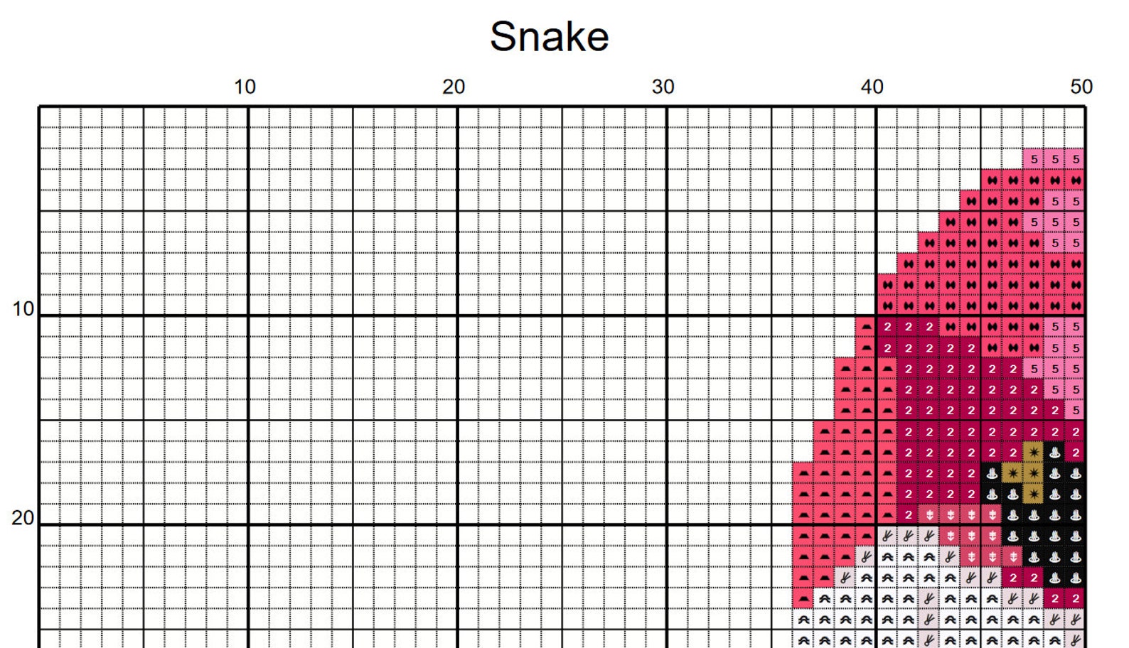 Geometric Snake Counted Cross Stitch Pattern Digital Printable - Etsy