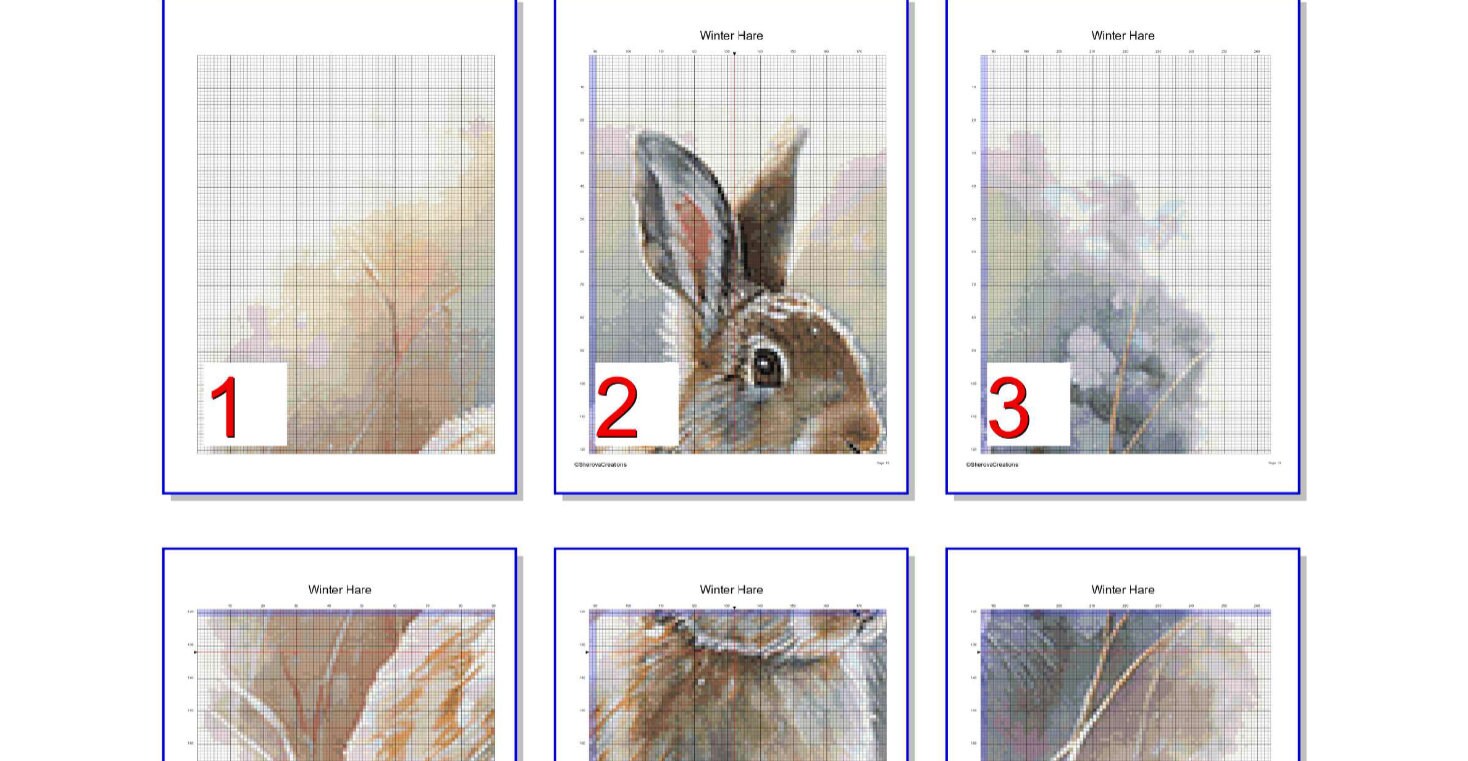 Winter Hare Cross Stitch Pattern Full Coverage 264x264 Hare Wild Animal ...