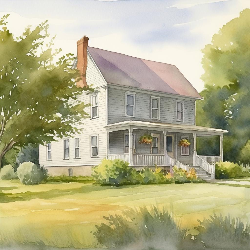 Watercolor Farmhouse Clipart Bundle: Country Home Images (JPG, PNG) - Etsy
