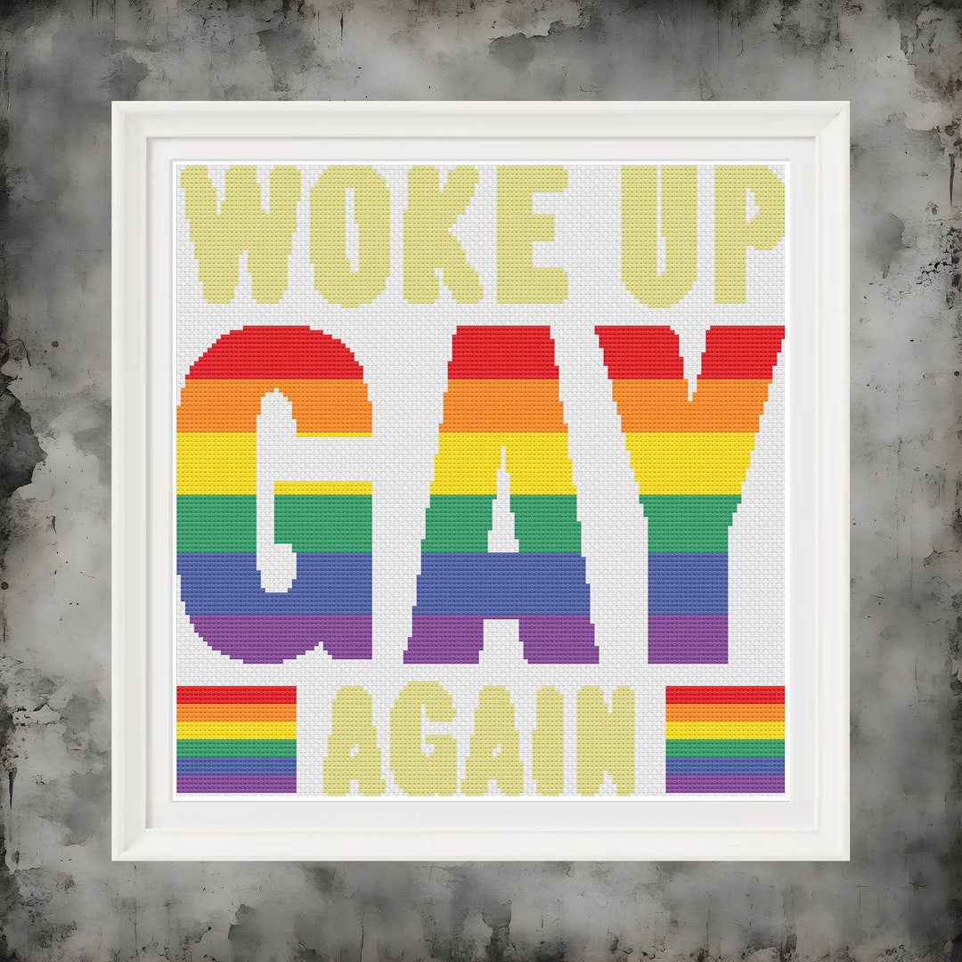 Funny Counted Cross Stitch Pattern - "woke up Gay Again" - Etsy