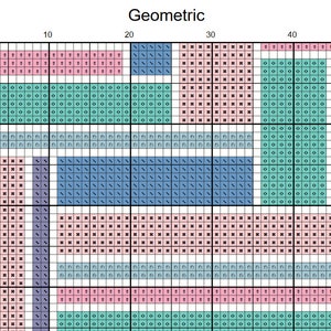 Geometric Counted Cross Stitch Pattern **digital | Printable ** - Etsy