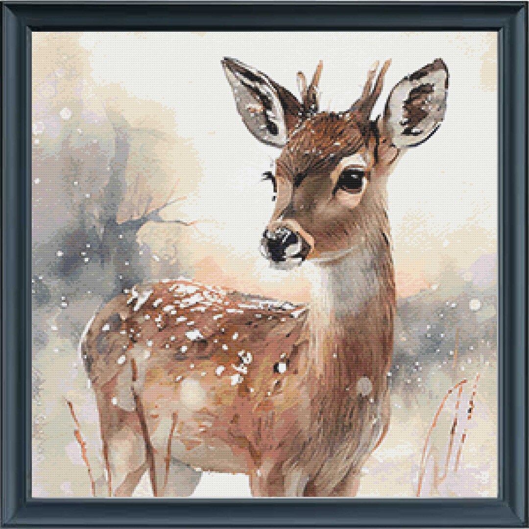 Winter Deer Counted Cross Stitch Pattern ** Digital | Printable ** - Etsy