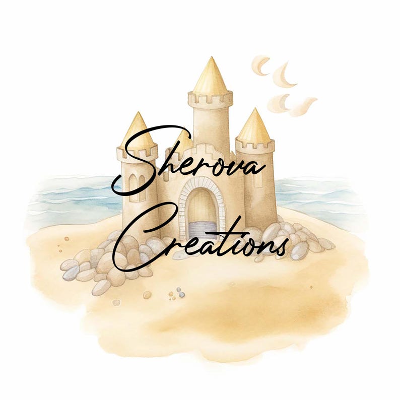 Sandcastle Clipart Bundle: Watercolor Castle Art (JPG) - Etsy Canada