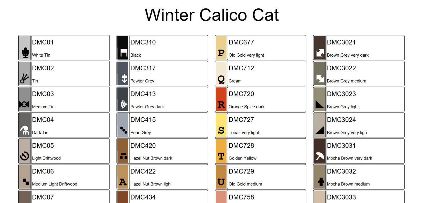 Winter Calico Cat Counted Cross Stitch Pattern Digital Printable - Etsy