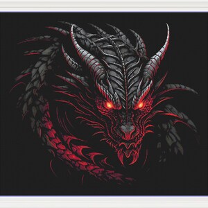 X-large Dragon Counted Cross Stitch Pattern ** Digital | Printable ...