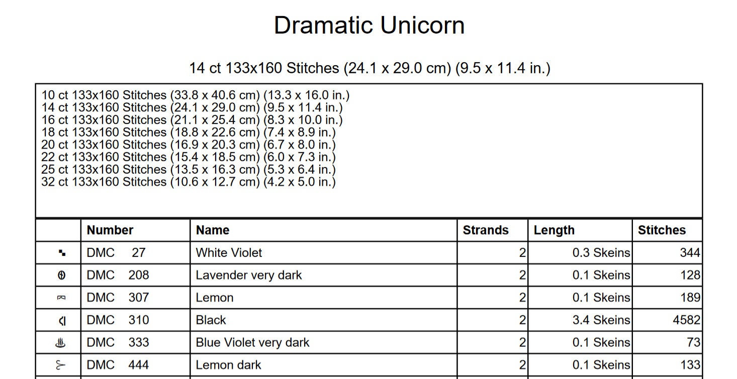 Dramatic Unicorn Cross Stitch Pattern DIY Fantasy Decor Pattern Keeper ...