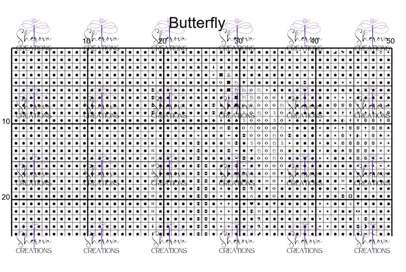 Butterfly Counted Cross Stitch Pattern ** Large** ** Digital ...