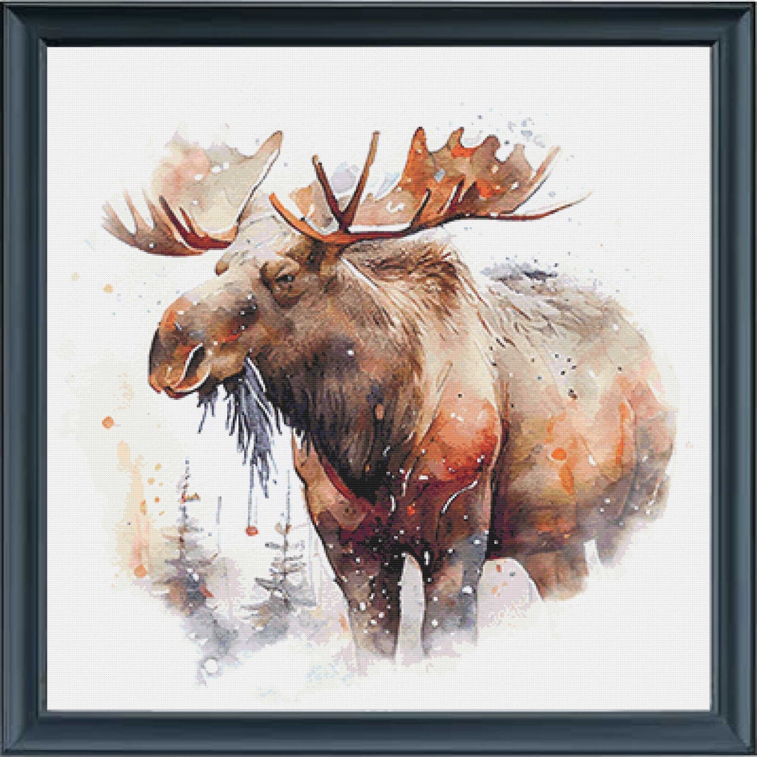 Winter Moose Cross Stitch Pattern: Full Coverage (PDF) - Etsy