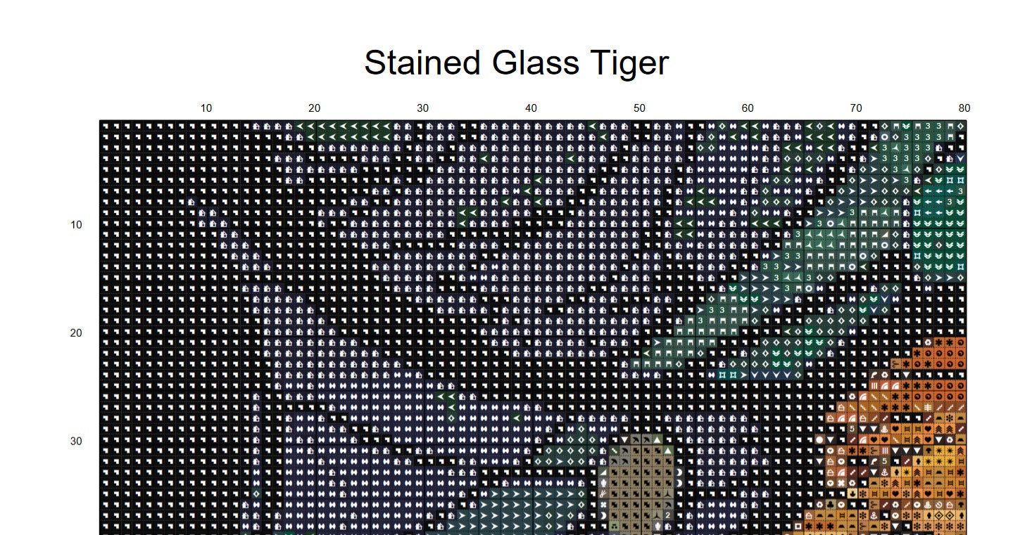 Stained Glass Tiger Cross Stitch Pattern 6 Sizes Full - Etsy Canada