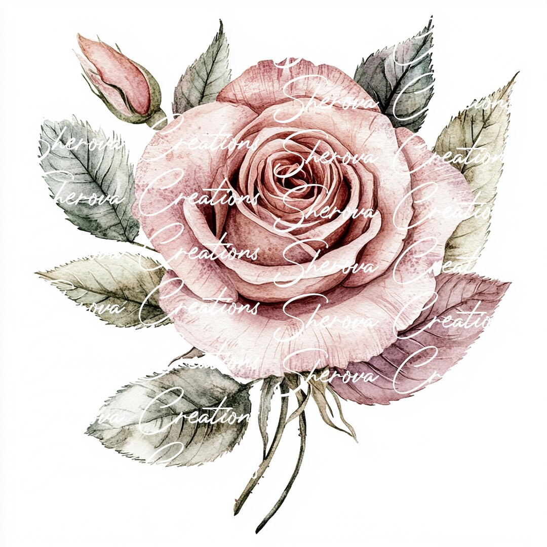 Watercolor Flower Clipart Bundle: Rose Illustrations (JPG) - Etsy Canada