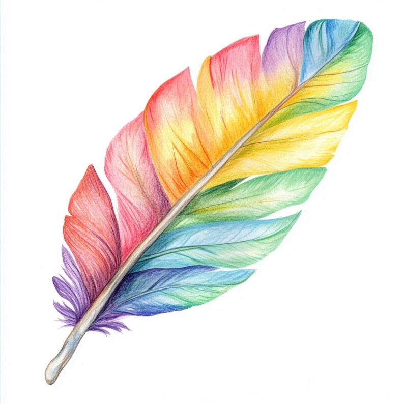 Watercolor Feather Clipart Bundle, Printable Wall Art (JPG, PNG) - Etsy