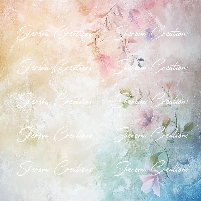 Watercolor Bunny Digital Paper: Floral Background Texture (JPG) - Etsy
