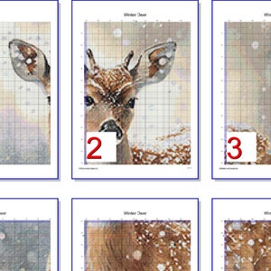 Winter Deer Counted Cross Stitch Pattern ** Digital | Printable ** - Etsy