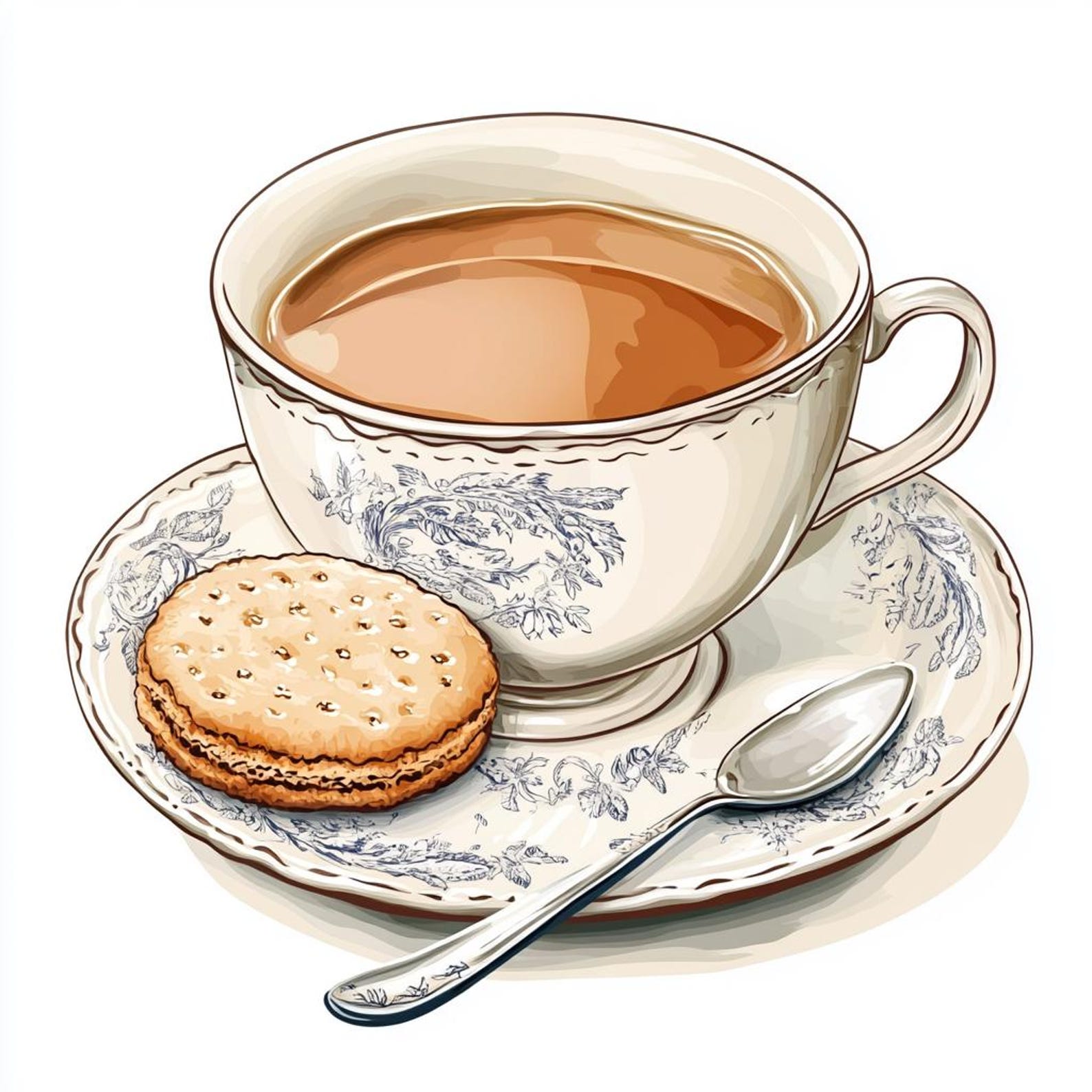 Watercolor Tea and Biscuit Clipart Bundle, Junk Journal Graphics (JPG ...