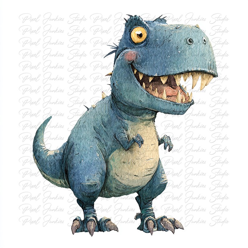 Watercolor T-rex Clipart Bundle: Cottagecore Dinosaur Graphics (JPG ...