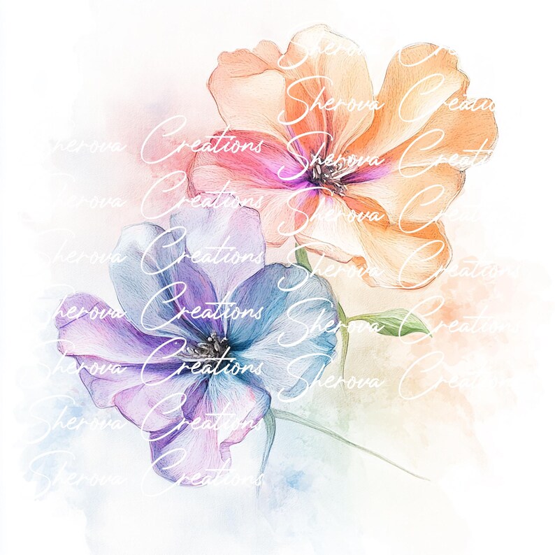Watercolor Flower Clipart Bundle, Floral Wall Art (JPG) - Etsy