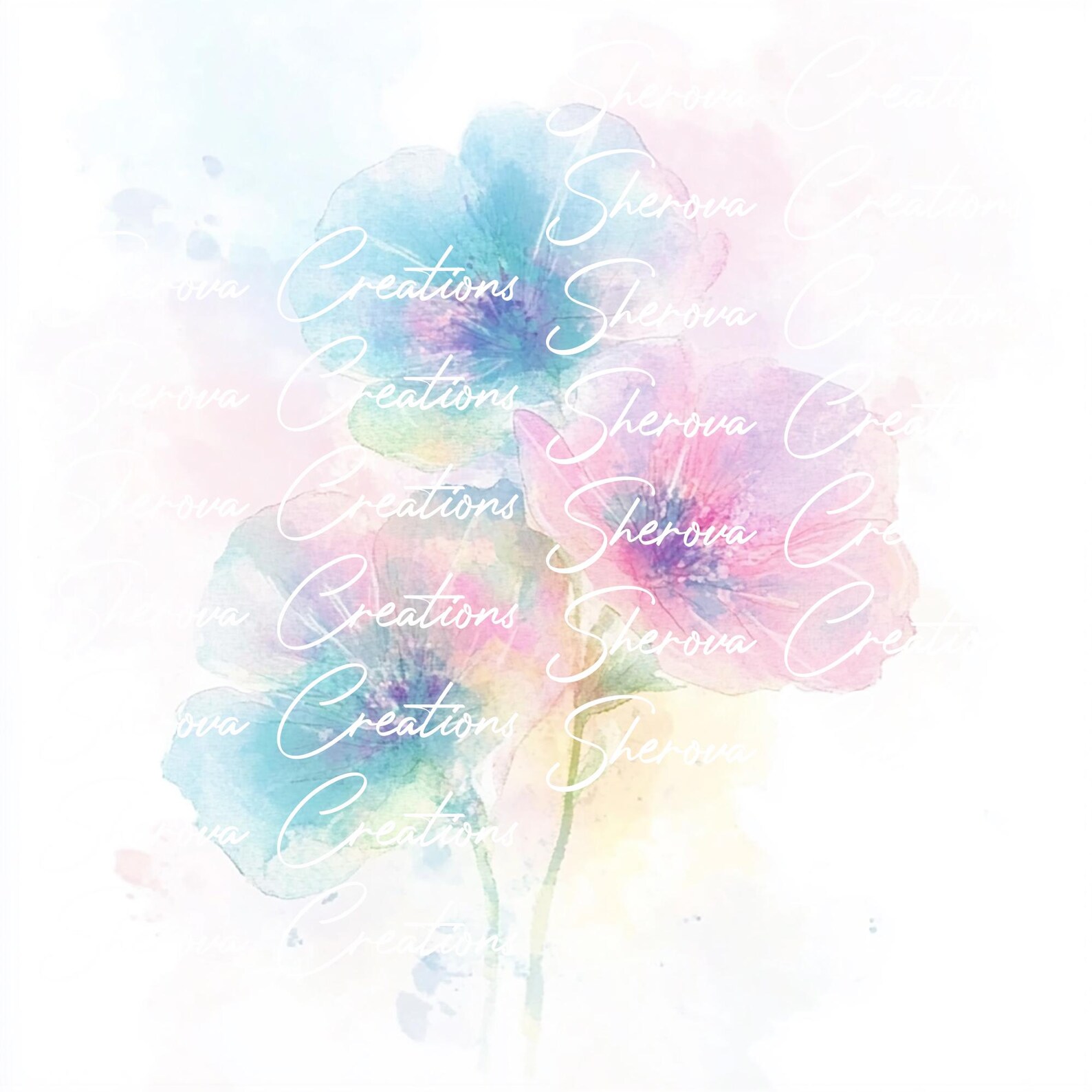 Watercolor Flower Clipart Bundle, Floral Wall Art (JPG) - Etsy