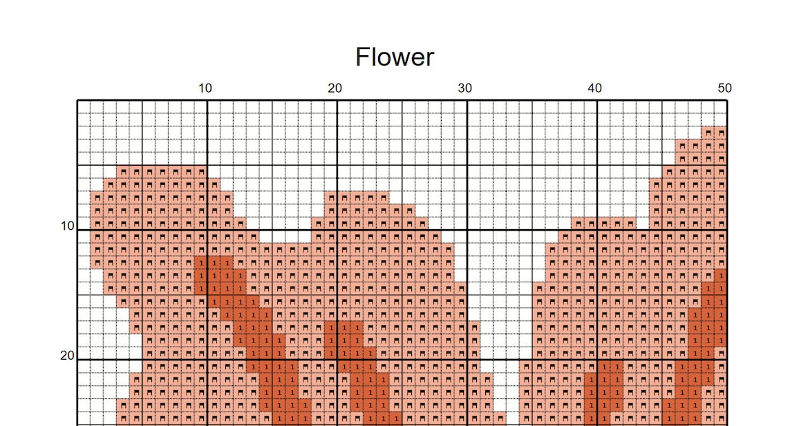 Flower Counted Cross Stitch Pattern Digital Printable - Etsy