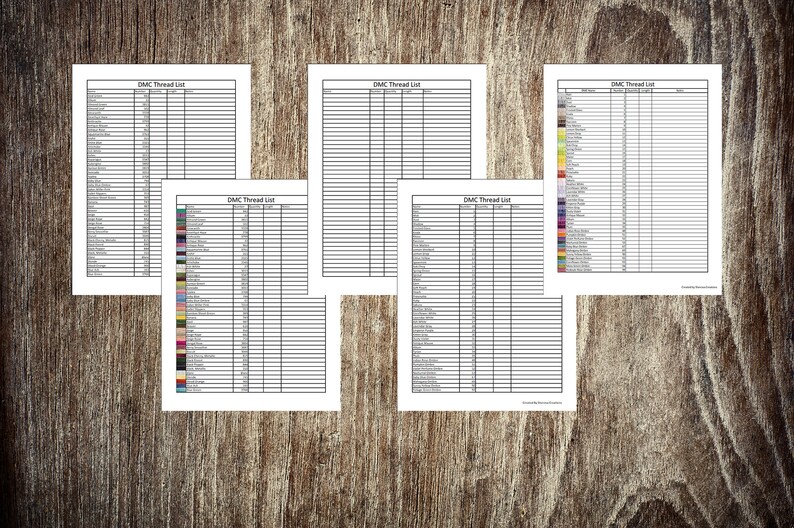 DMC Thread List 2023 Version Printable Colour Black & White - Etsy