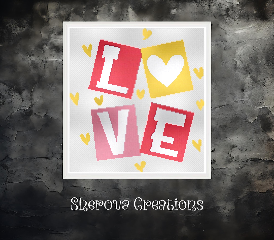 Love Cross Stitch Pattern ** Digital | Printable ** - Etsy