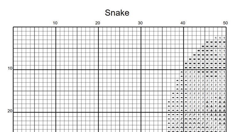 Geometric Snake Counted Cross Stitch Pattern ** Digital | Printable ...