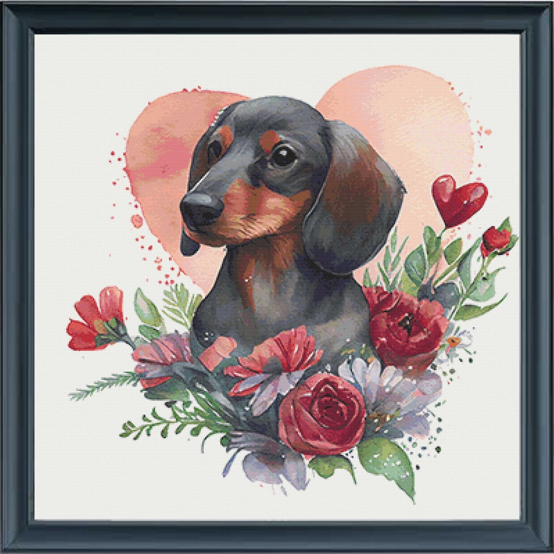Dachshund Counted Cross Stitch Pattern ** Digital | Printable ** - Etsy
