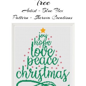 Christmas Cross Stitch Pattern - Joy, Hope, Love, Peace Digital ...