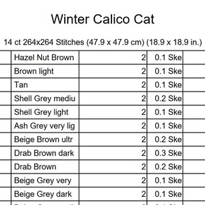 Winter Calico Cat Counted Cross Stitch Pattern ** Digital | Printable ...