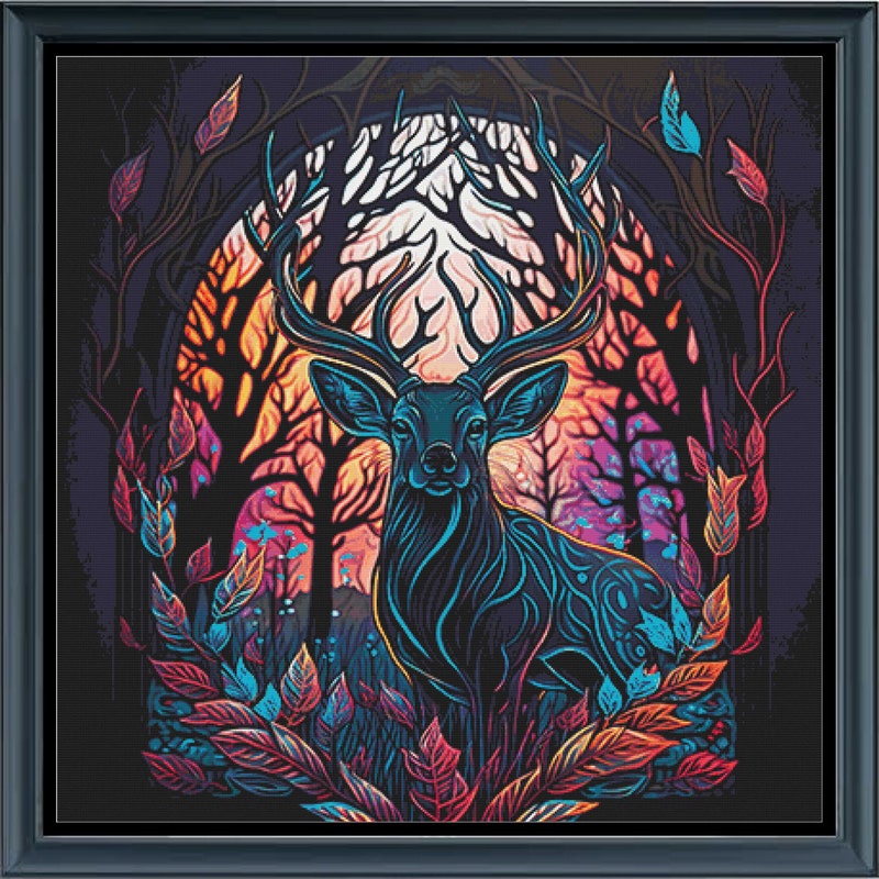 Glass Cross Deer - Etsy