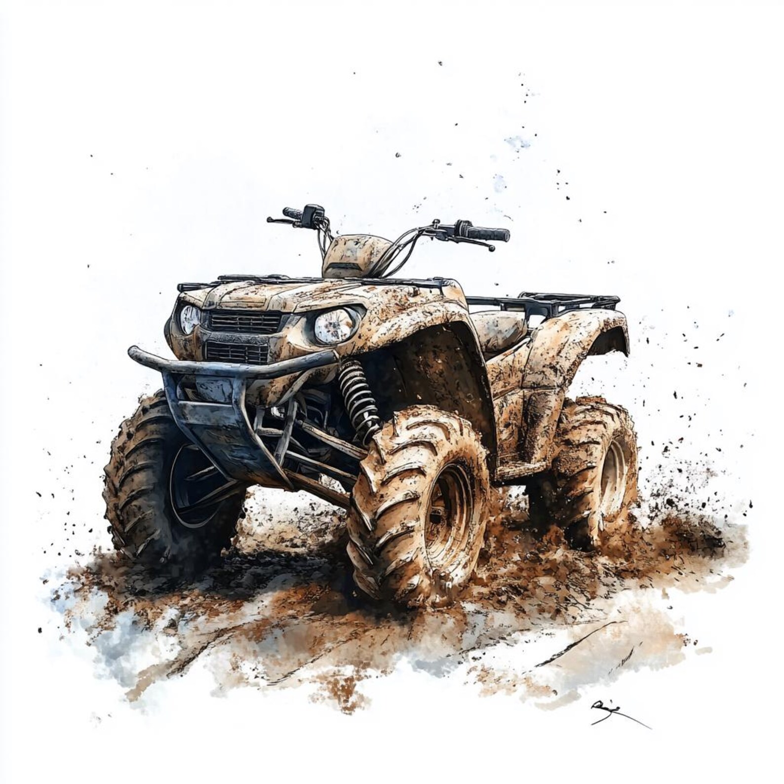 Watercolor ATV Clipart: Mud Quad Bike Image (digital Download) - Etsy