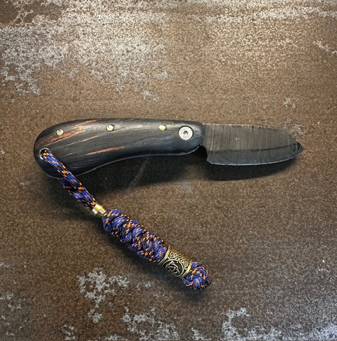 Artisan Damascus Friction Folder Super Tough Stabilized Wood - Etsy