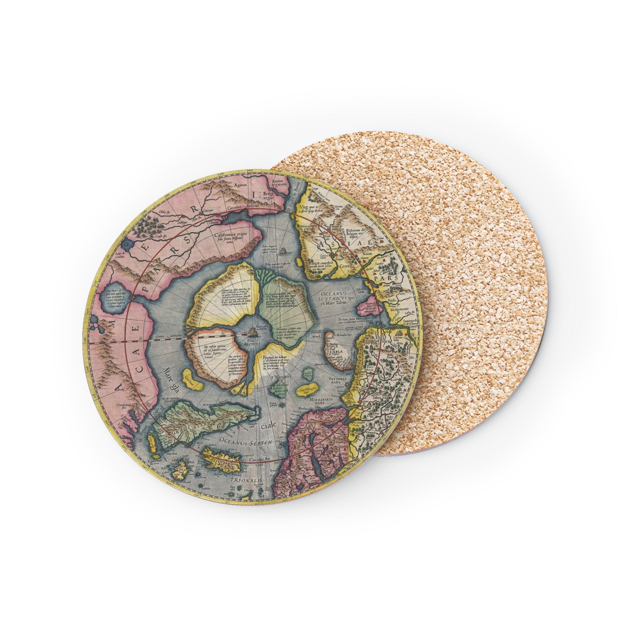 Coasters | Mercator Hondius Map of the Arctic (1606) | Vintage Old ...