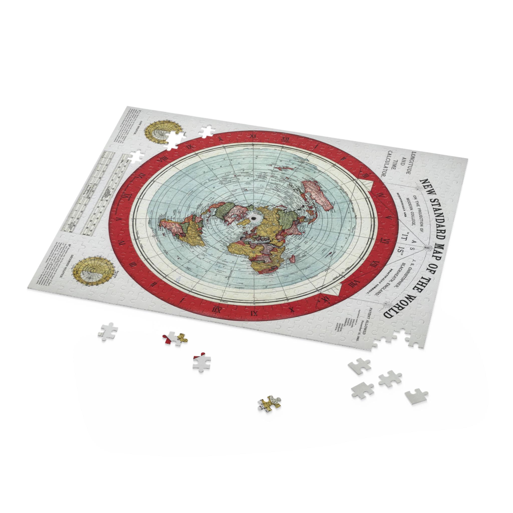 Jigsaw Puzzle (500-piece) | Flat Earth Map (1892) | Alexander Gleason ...