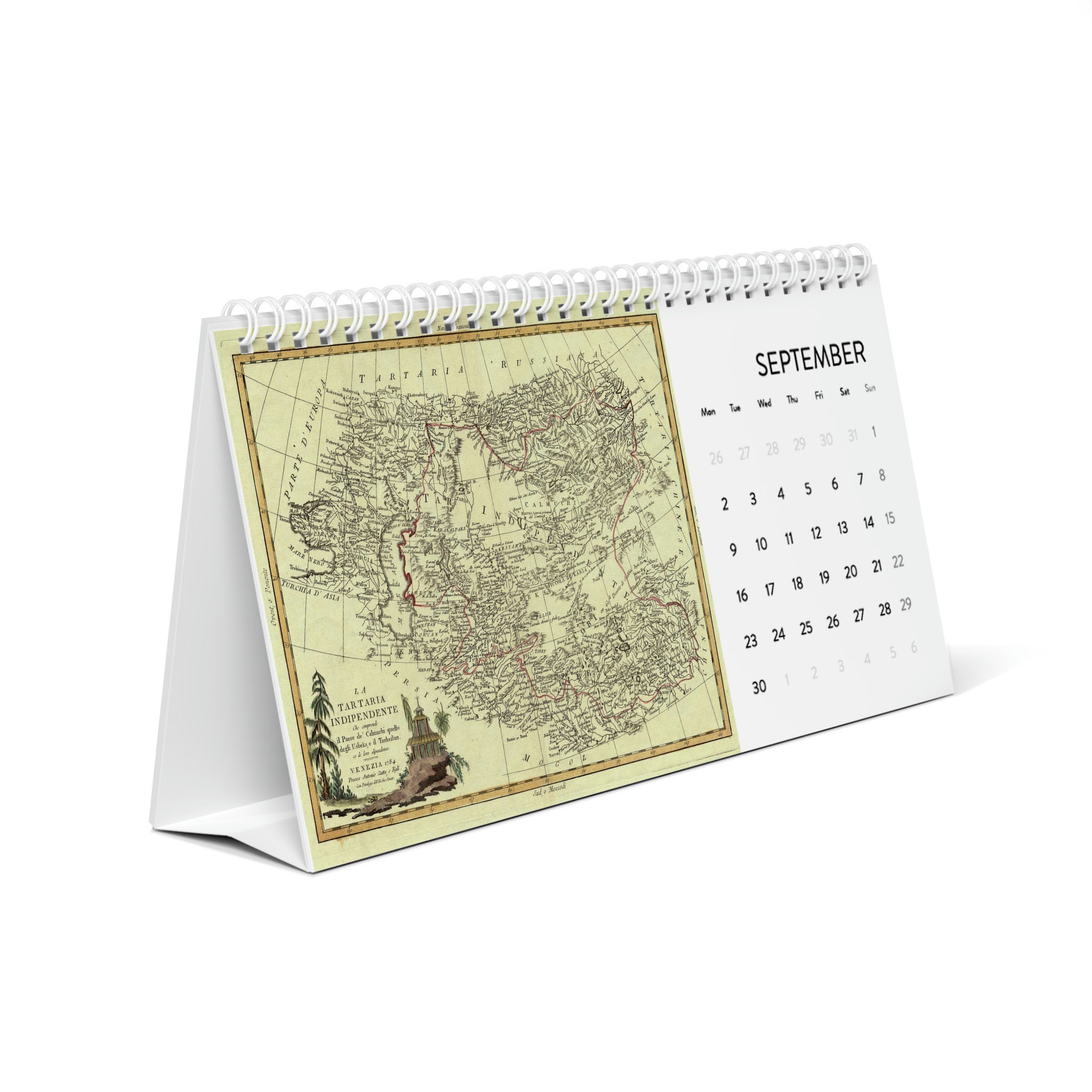 Tartarian Vintage Old World Maps Desk Calendar 2024 Gloss - Etsy