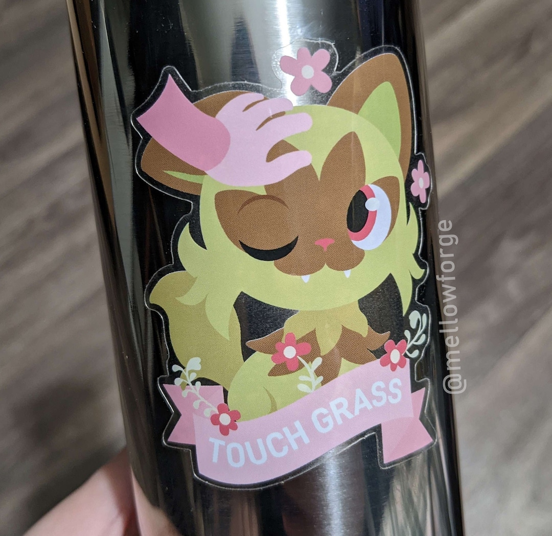 Touch Grass Sprigatito Sticker Clear Edge 3x2.5 Inch Pokemon Scarlet ...