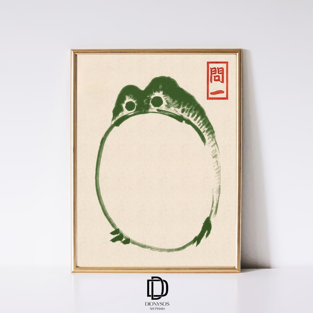 Japanese Matsumoto Hoji Frog Print, Vintage Frog Woodblock Poster ...