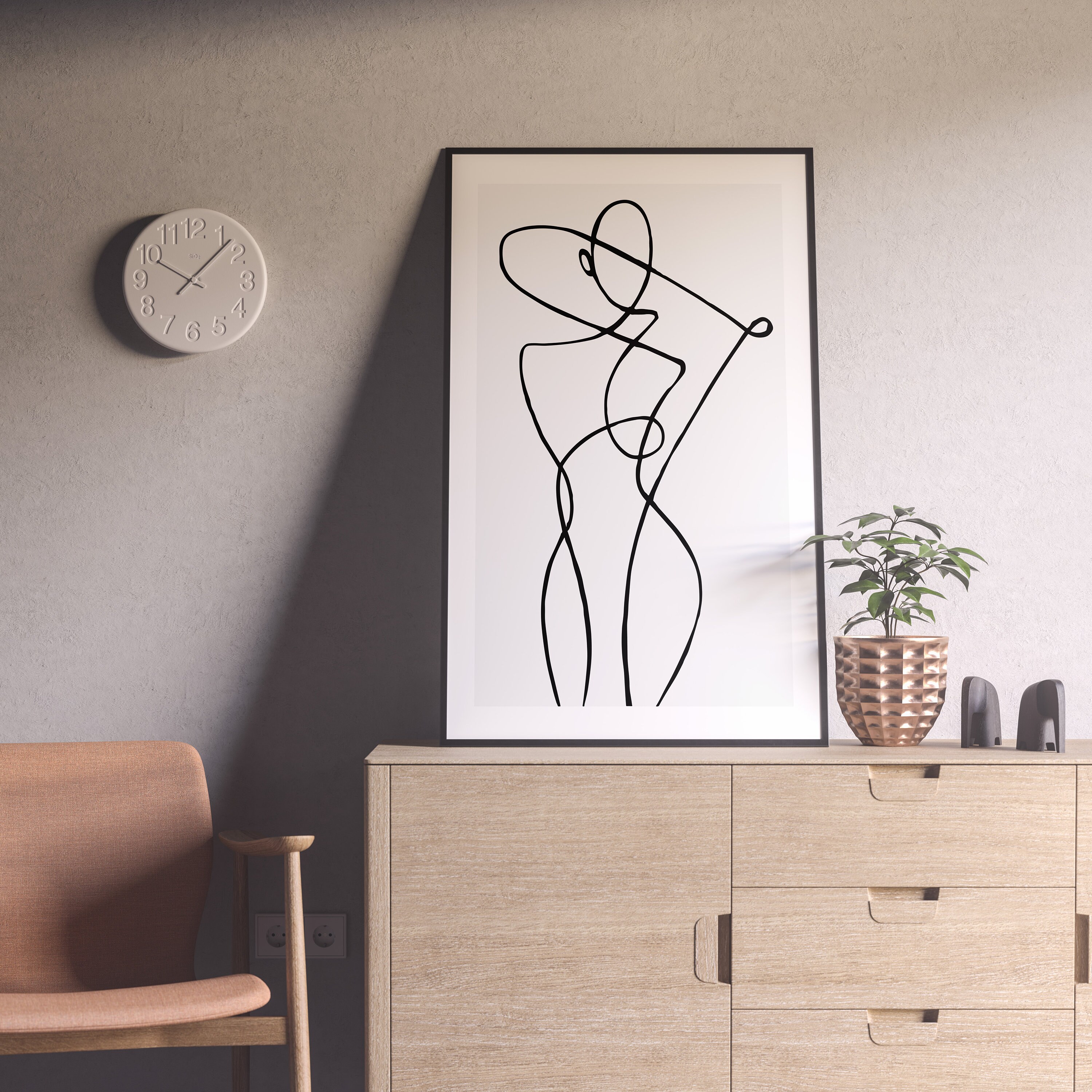 Woman Line Drawing Art Print Feminine One Line Wall Home - Etsy