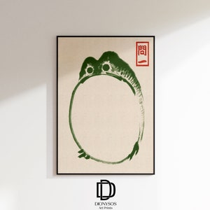 Japanese Matsumoto Hoji Frog Set of 3, Vintage Frog Woodblock Poster ...