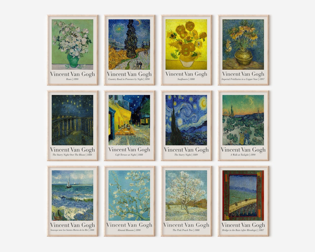 Artful Van Gogh Printable Wall Art, Vangogh Exhibition Poster, Vintage ...