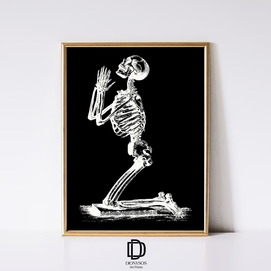 Artful Skeleton Art Print, Halloween Printable Wall Art, Halloween ...