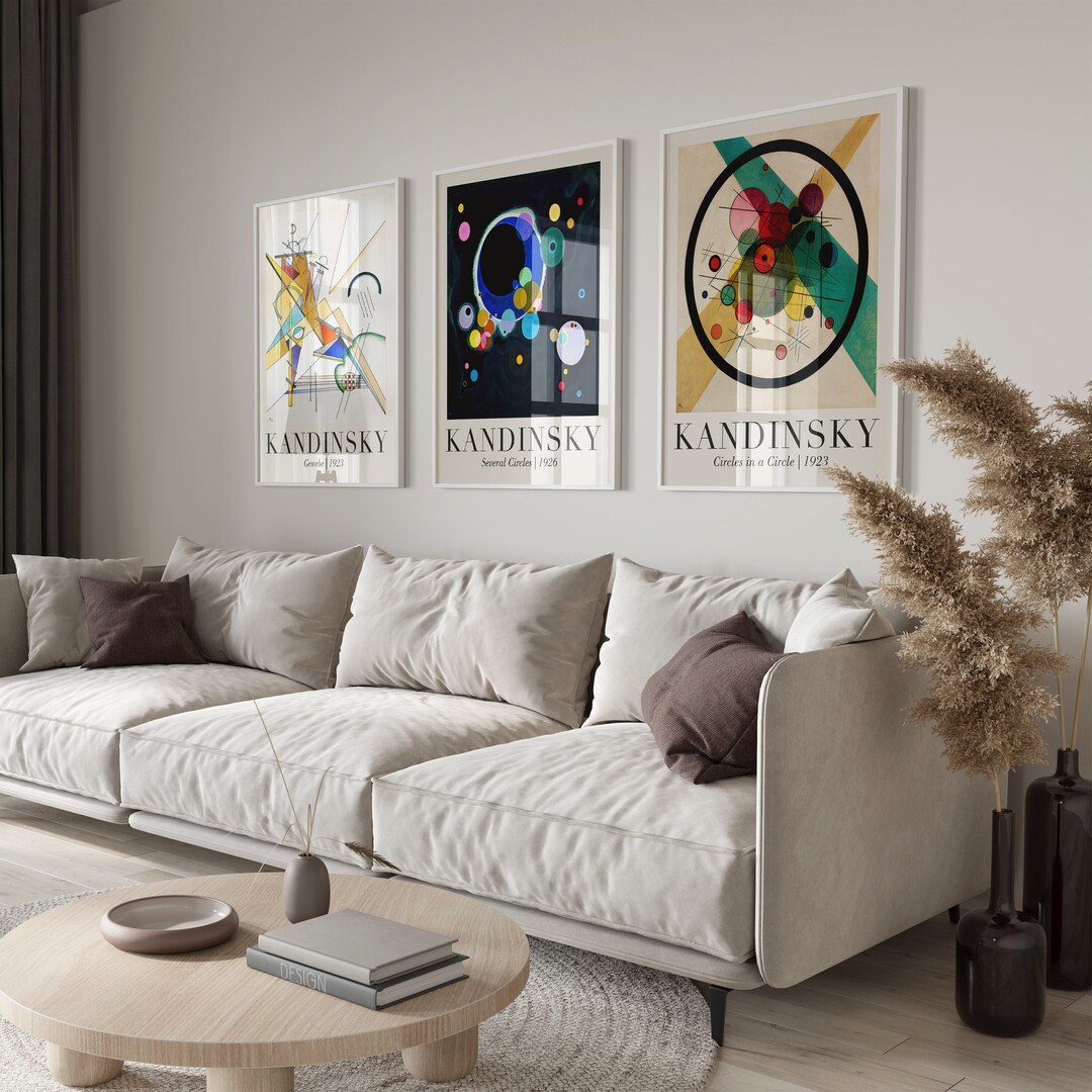Wassily Kandinsky Wall Art Set of 3, Mid Century Poster, Digital ...