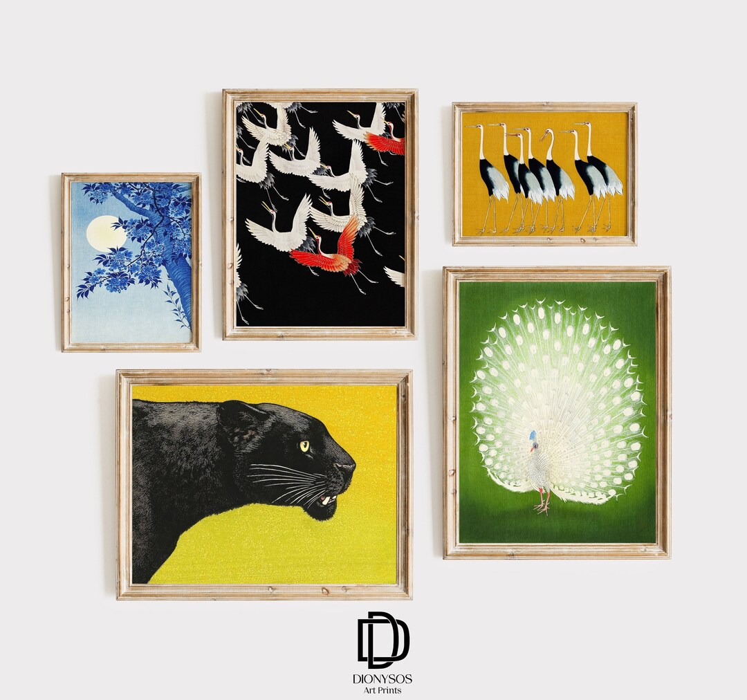 Artful Japanese Gallery Set of 5 Art Print, Vintage Japanese PRINTABLE ...