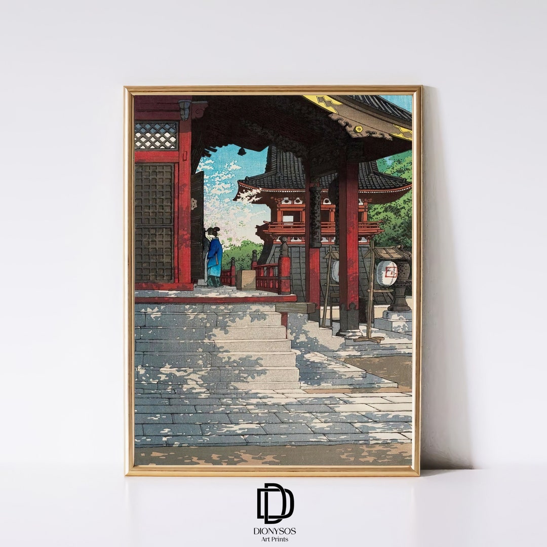 Artful Japanese Temple Printable Wall Art, Edo Period Japandi Print ...