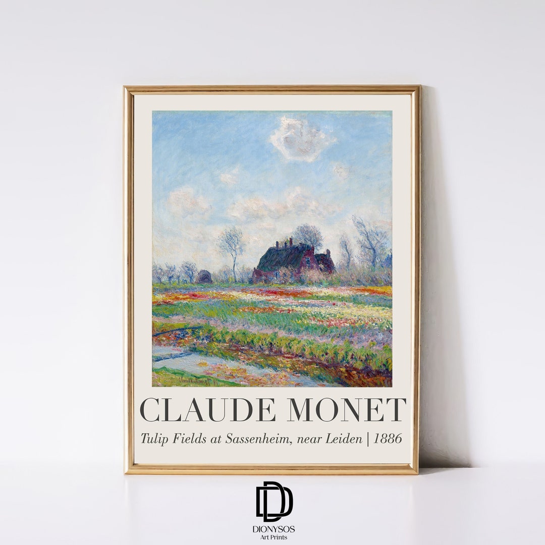 Claude Monet Flowerfield Wall Art, Vintage French Country Print ...
