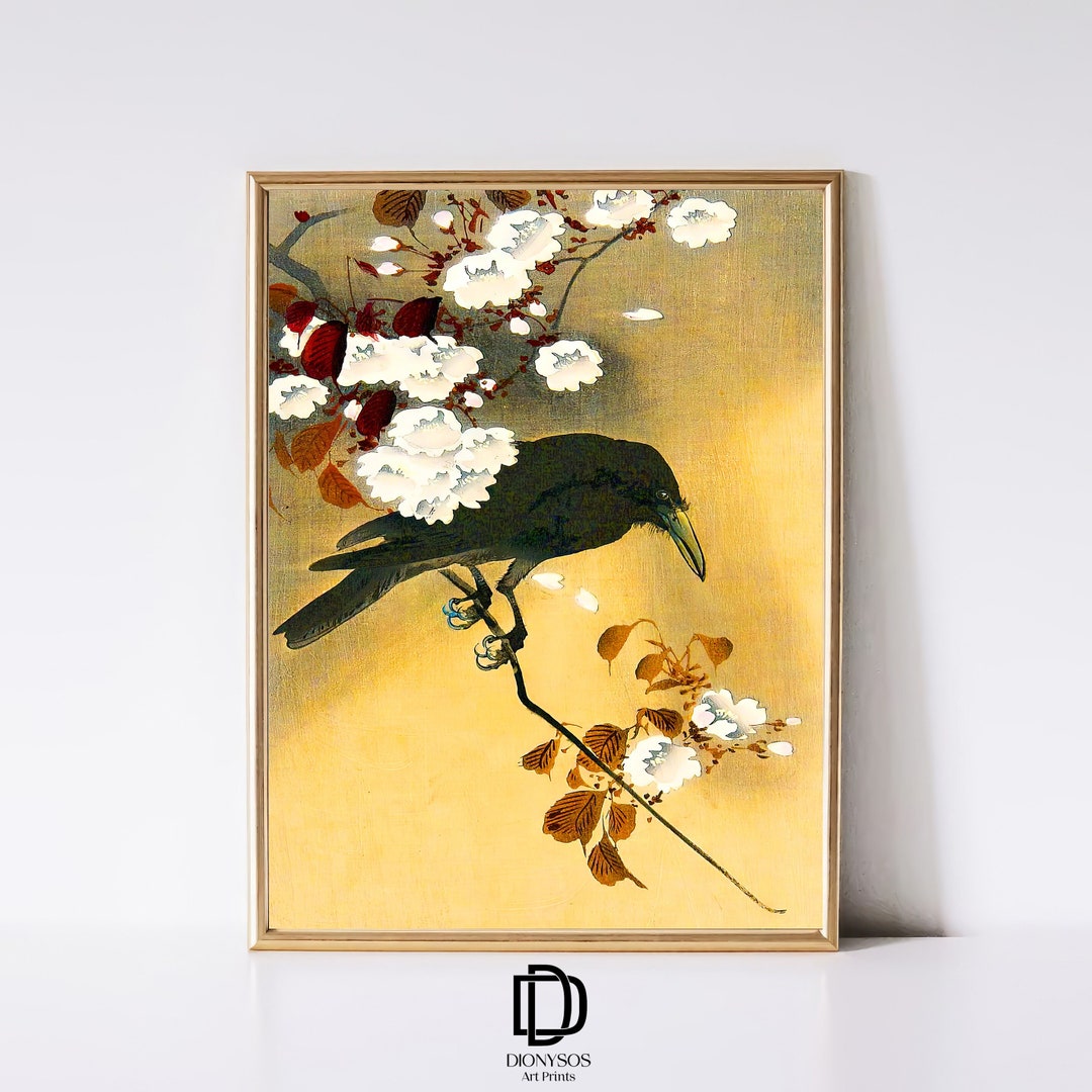 Japanese Crow Printable Wall Art, Artful Raven Print, Japanese ...