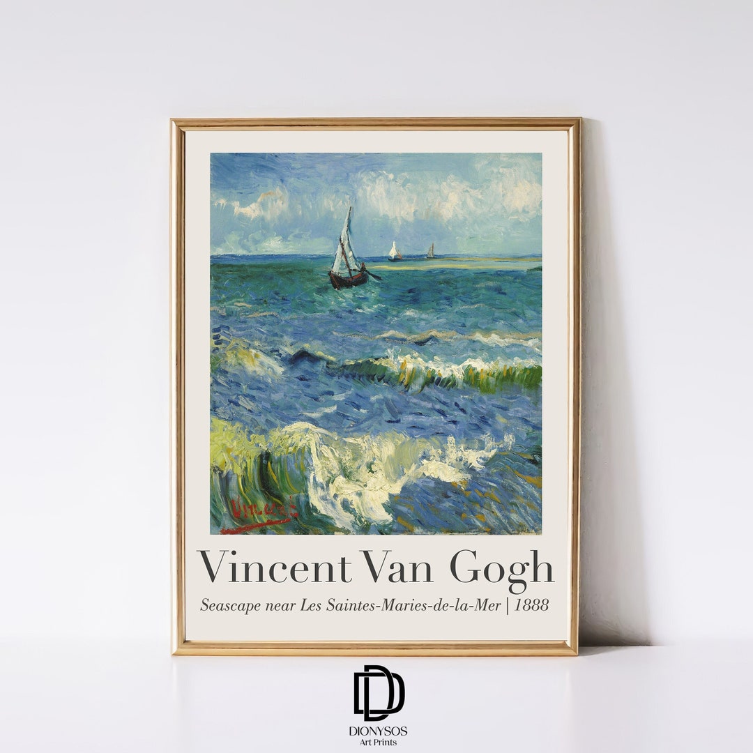 Van Gogh Seascape Wall Art, Vintage Sailor Boat Print, Digital Download ...