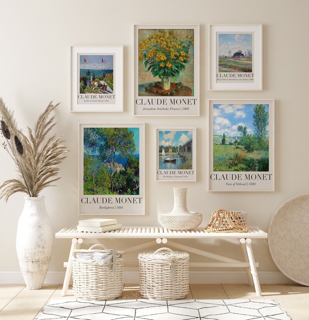 Claude Monet Printable Wall Art Set of 6, Vintage French Country Print ...